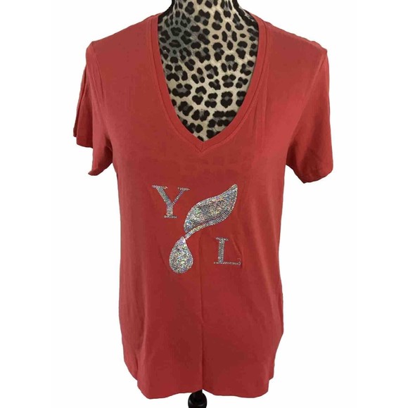Anvil | Tops | Young Living T Shirt Size L Short Sleeve Yl Coral Sequin ...